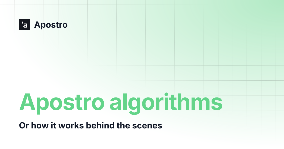 Apostro algorithms | Apostro